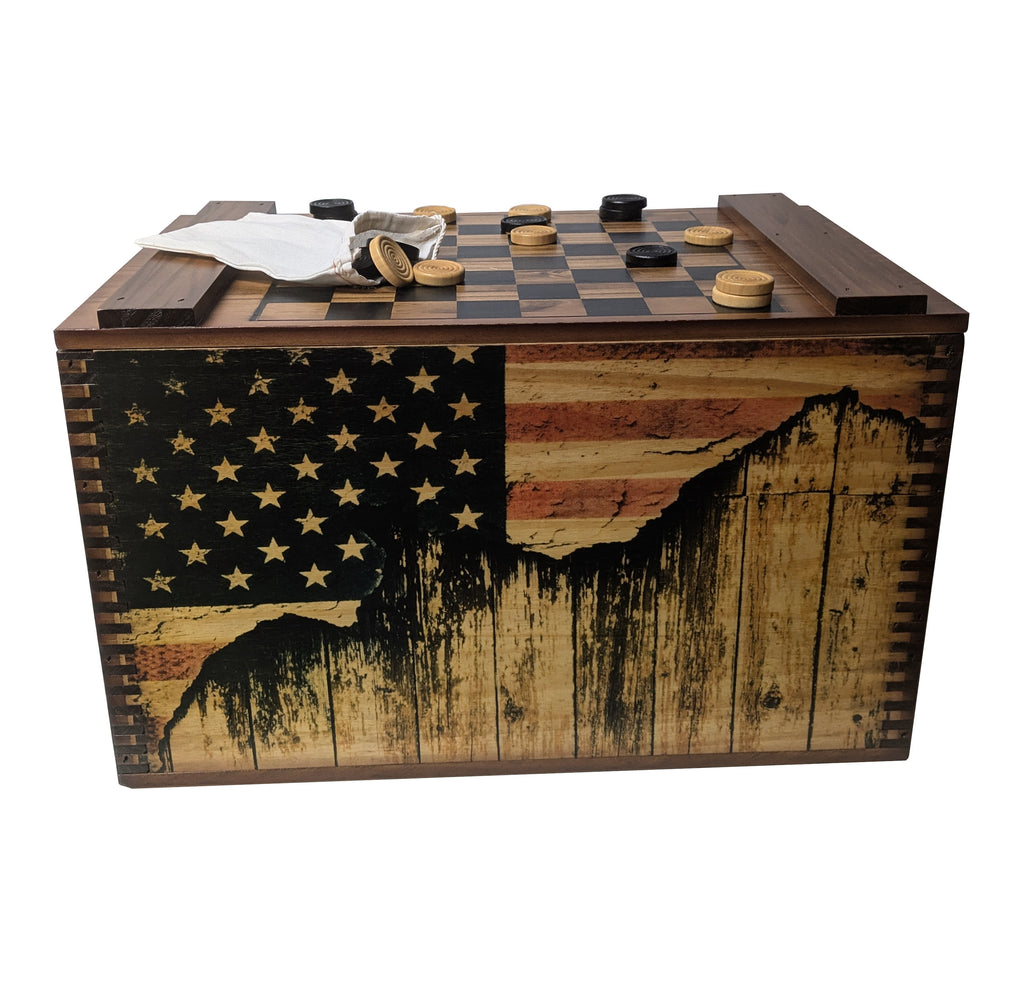 ITEM #6-432 FLAG/SLAT FENCE CHECKERBOARD BOX – Vintage Editions