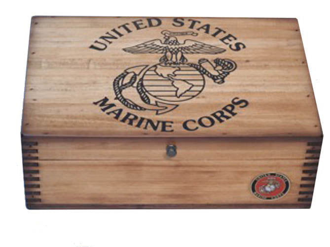 MARINE CORPS MEDIUM DESK BOX W/MEDALLION FRONT | Vintage Editions